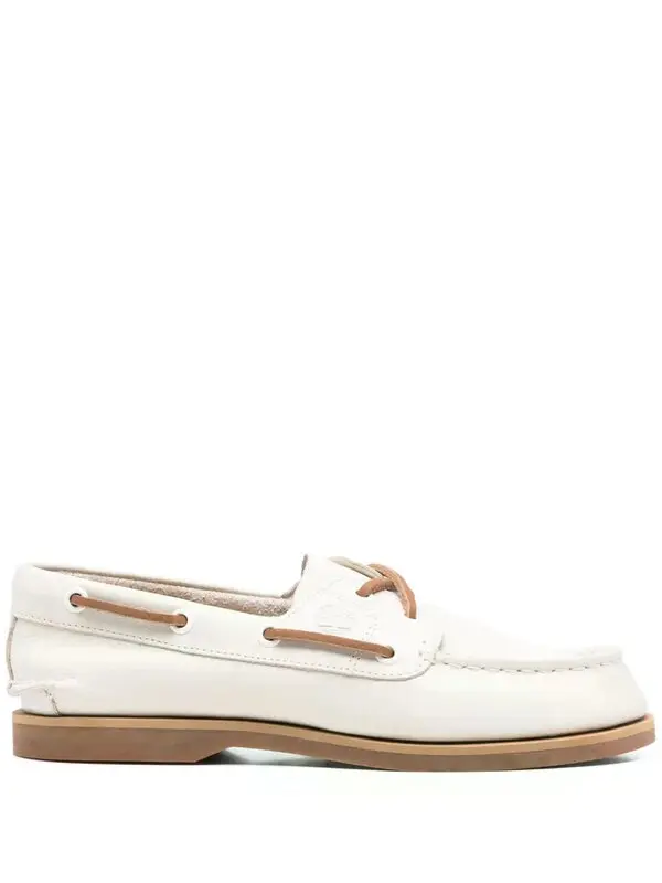 Timberland Leather Boat Shoes - White