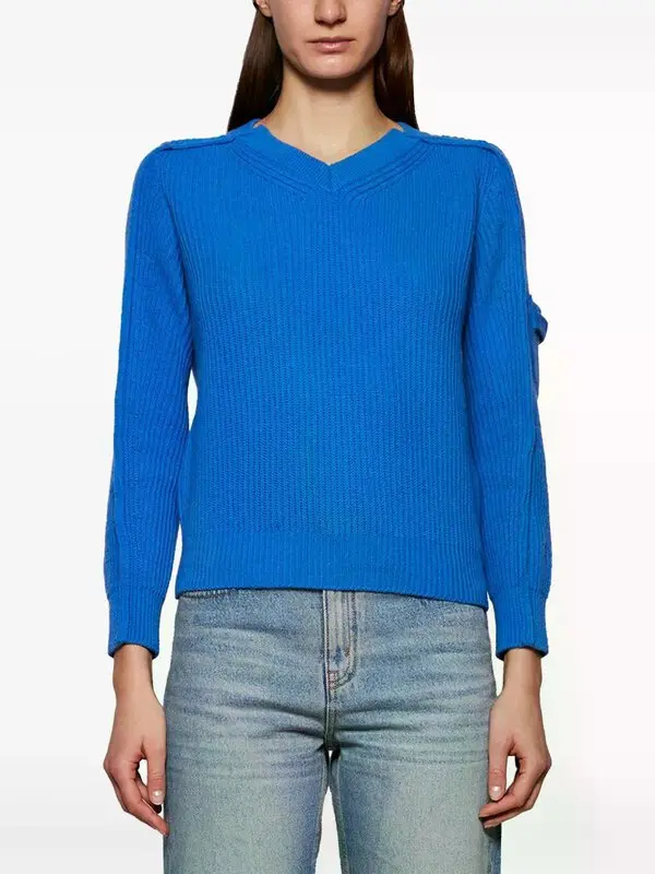 Victoria Beckham V-neck Knitted Sweater - Blue