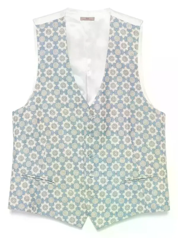 LADY ANNE Silk Gilet - Blue