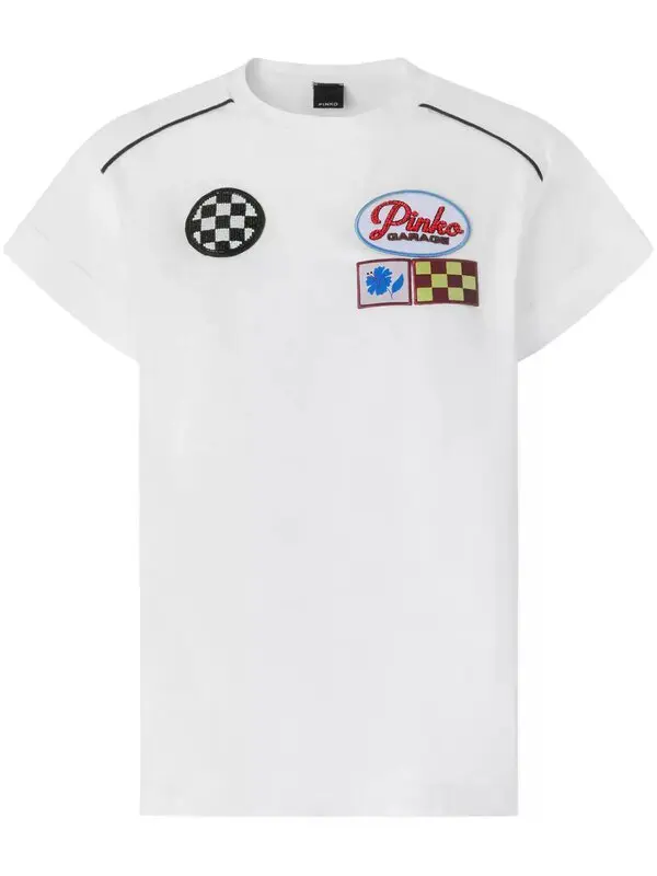 Pinko Logo-appliqué T-shirt - White
