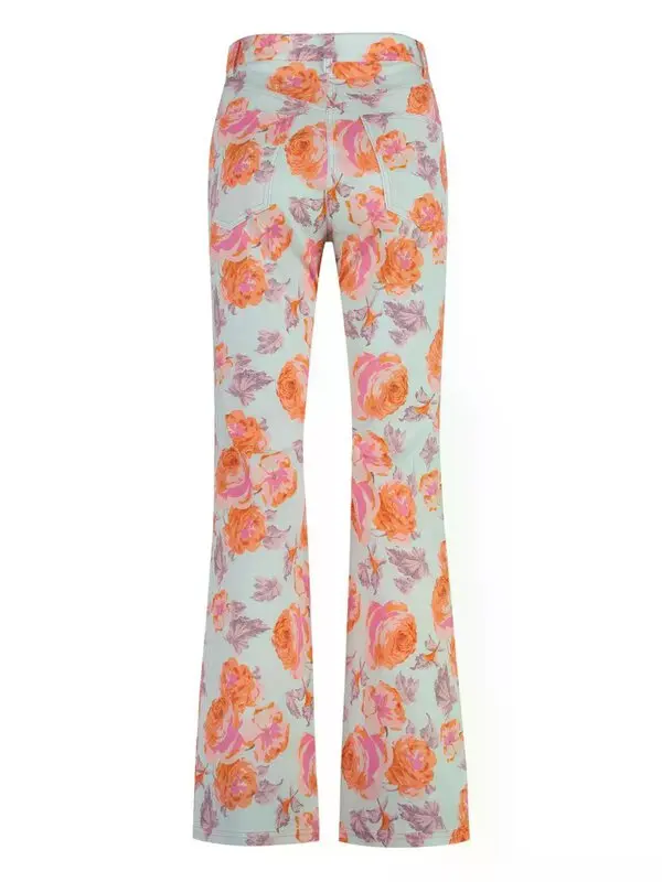 St. John Floral-printed Flared Trousers