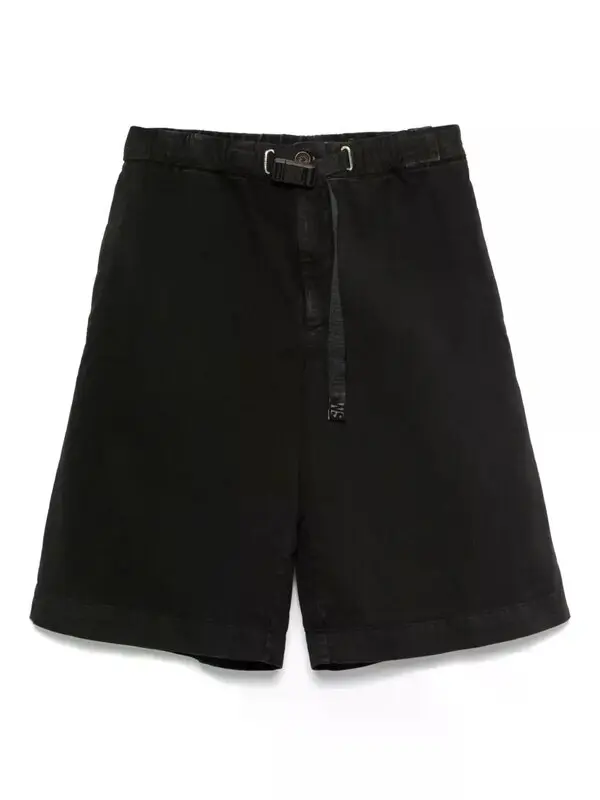 WHITE SAND Twill Bermuda Shorts - Black