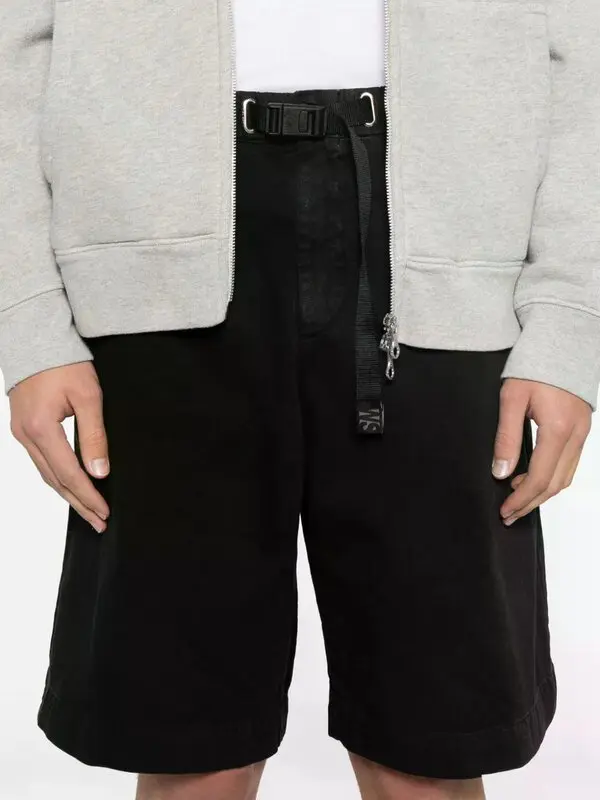WHITE SAND Twill Bermuda Shorts - Black
