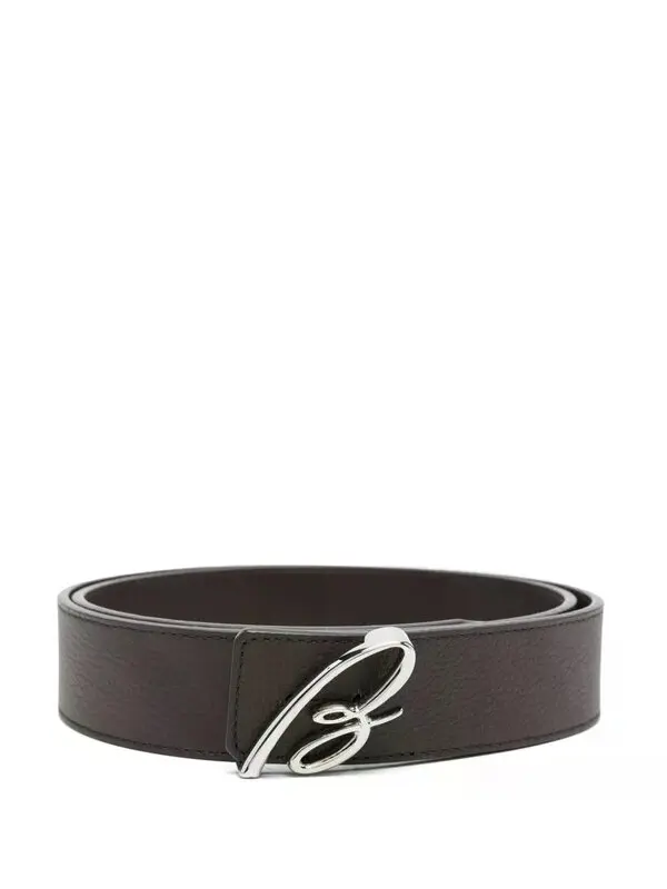 Brioni Logo-buckle Belt - Brown