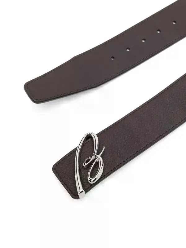 Brioni Logo-buckle Belt - Brown