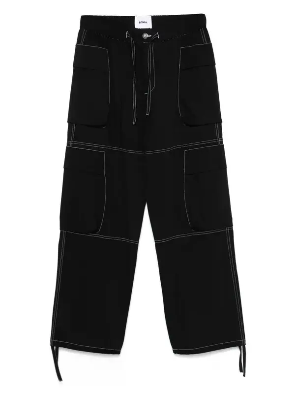 BONSAI Drawstring Cargo Pants - Black
