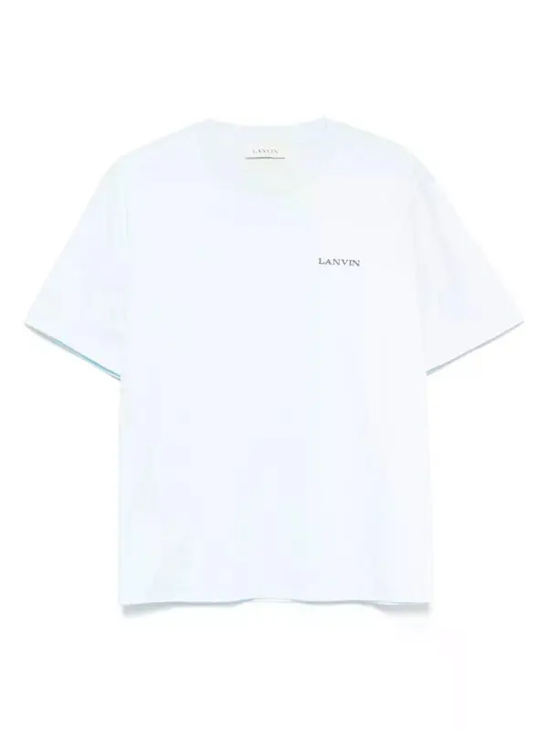 LANVIN Logo-embroidered T-shirt - Blue