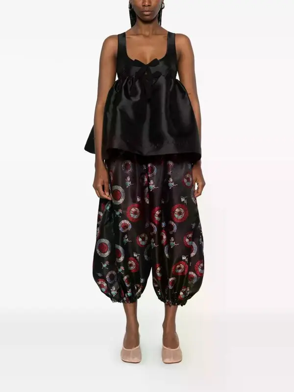 Comme Des Garçons Patterned-intarsia Trousers - Black