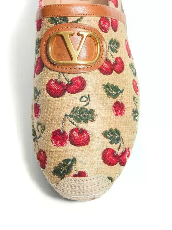 Valentino Garavani Vlogo Signature Cherryfic Motif Mule 25mm - Neutrals