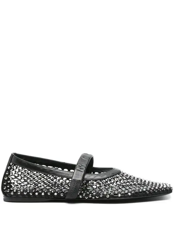 Marni Crystal-embellished Ballet Flats - Black