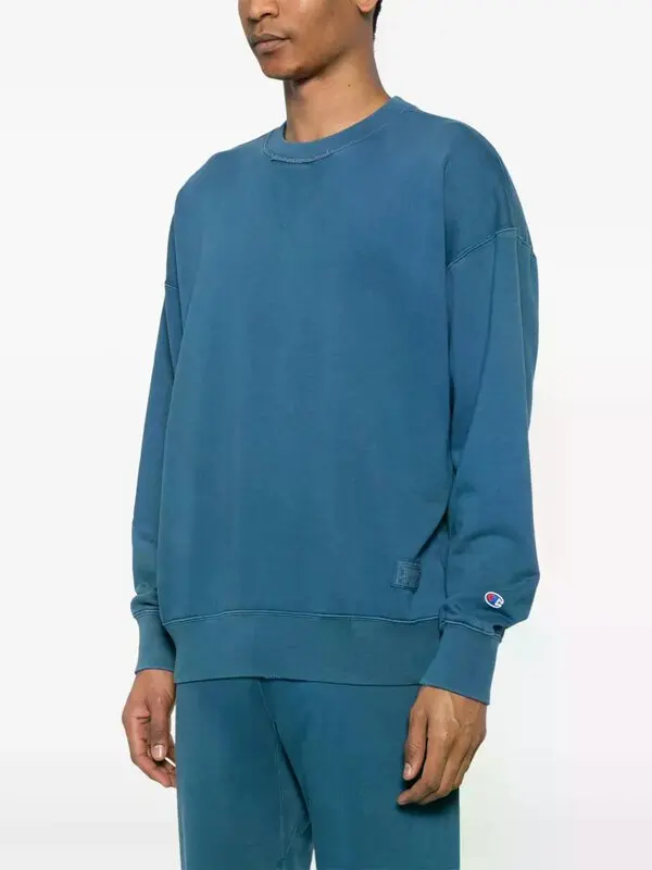Champion Logo Patch Crewneck Sweatshirt - Blue