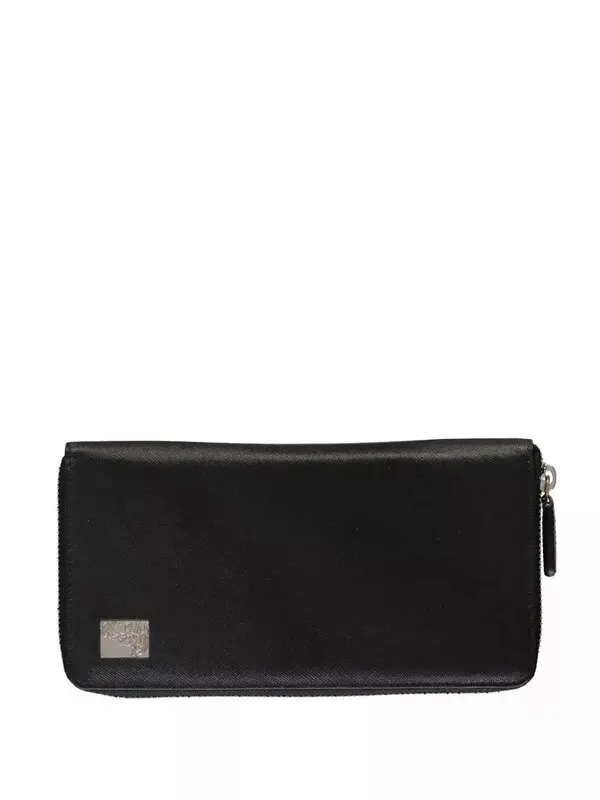 Versace Leather Long Wallet - Black