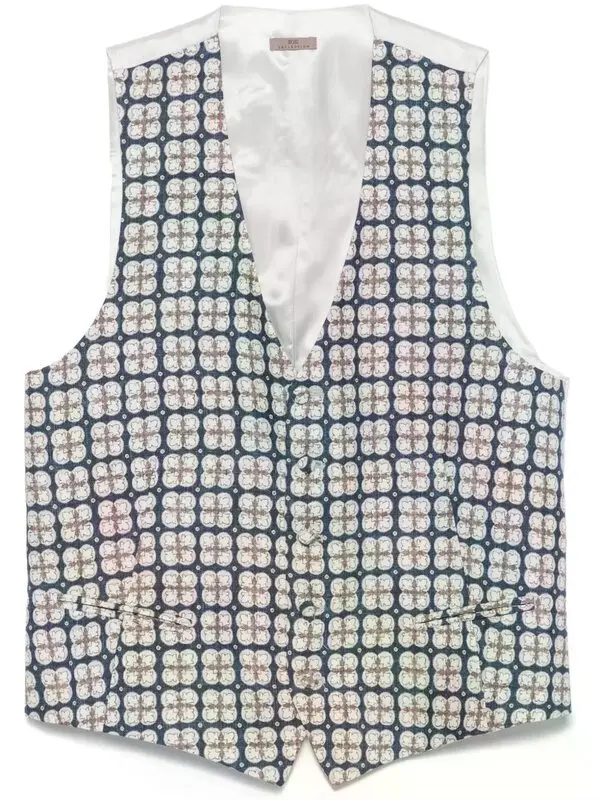 LADY ANNE Silk Gilet - Blue