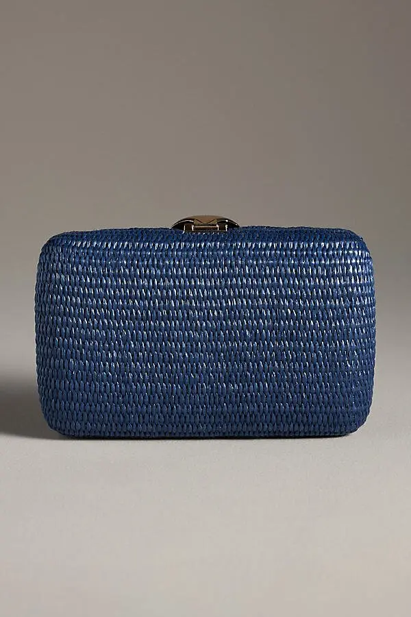 SHIRALEAH Shell Raffia Clutch