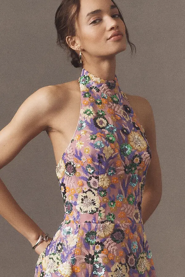 maxi black halter dress The Halter Slit Gown main image 1