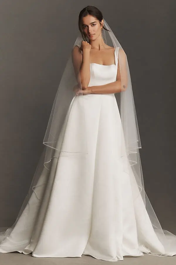 Bhldn Pearl Trim Chapel Veil