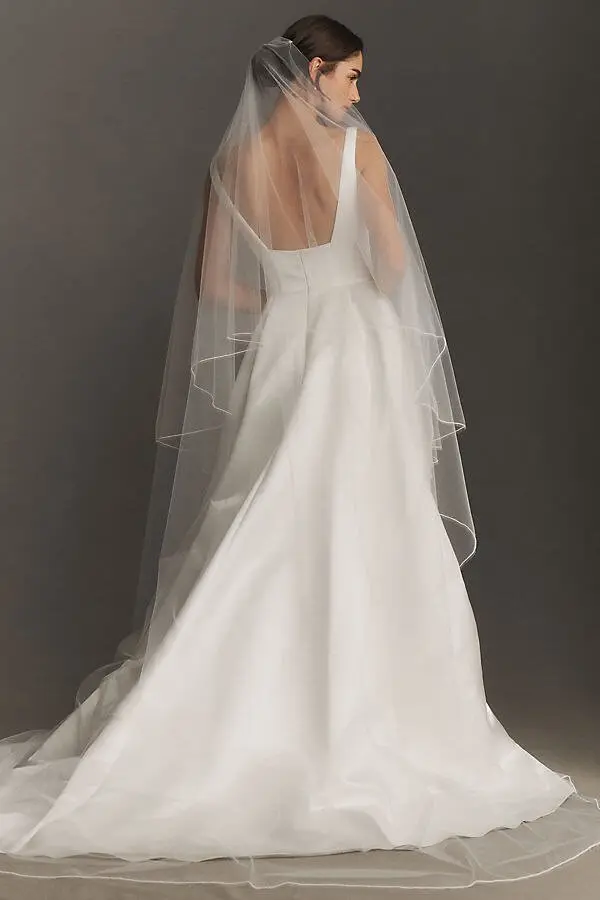 Bhldn Pearl Trim Chapel Veil