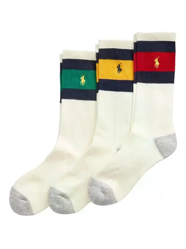 Polo Ralph Lauren Pony-embroidered Socks Set - White