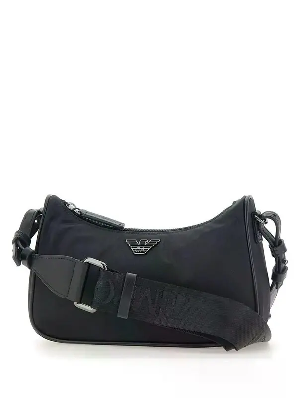 Emporio Armani Logo-embossed Messenger Bag - Black