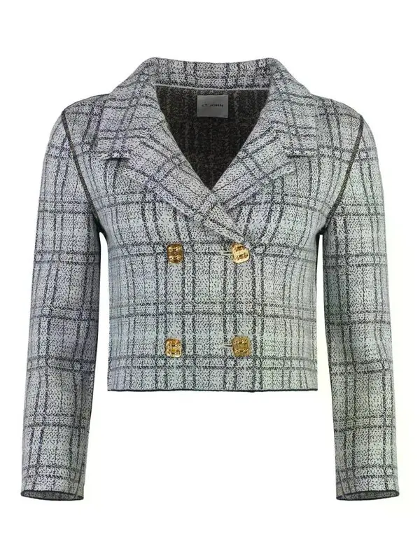 St. John Check Patterned Double-breasted Jacket