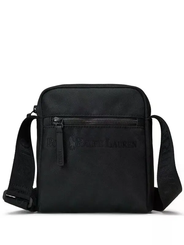 Polo Ralph Lauren Embossed-logo Shoulder Bag - Black