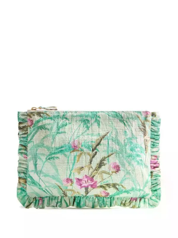 La DoubleJ Floral-print Clutch - Green
