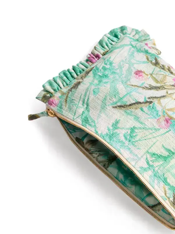 La DoubleJ Floral-print Clutch - Green