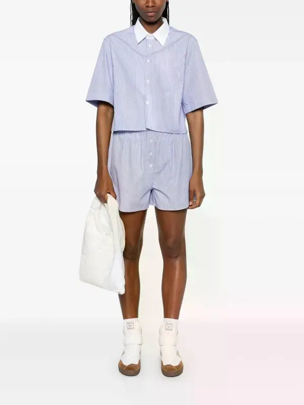 SPORTY & RICH Striped Shorts - Blue