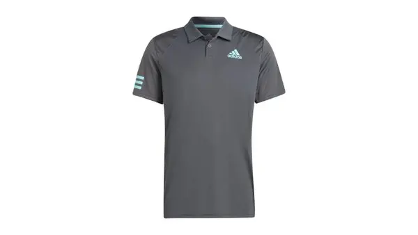 Adidas Club 3stripes Polo Shirt - Grey Six/pulse Aqua