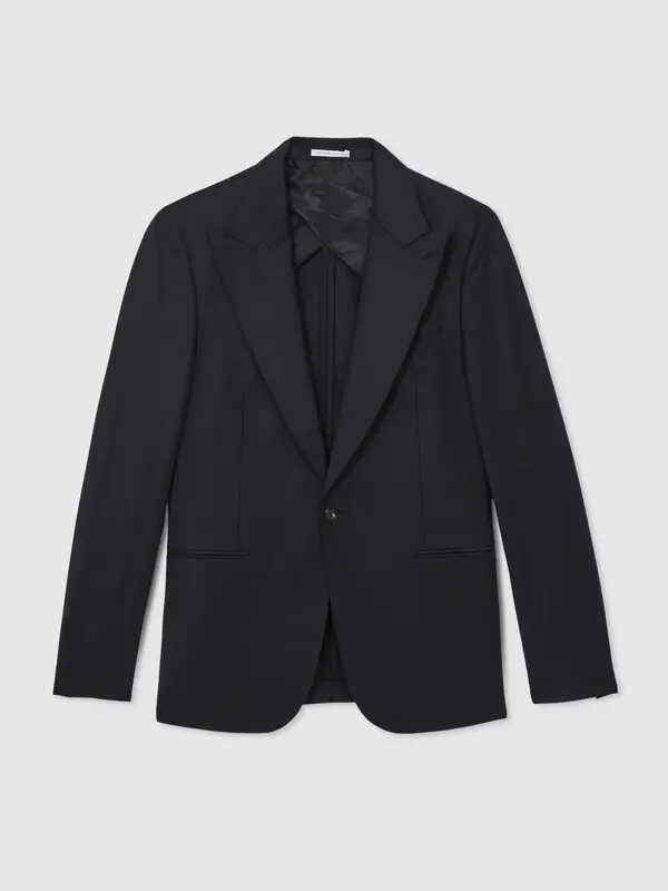 REISS Oscar Single-breasted Wool-blend Suit Blazer Classic-fit - Navy
