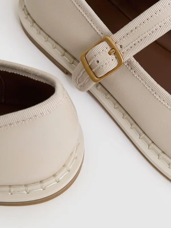 REISS Nicole Leather Mary Jane Shoes