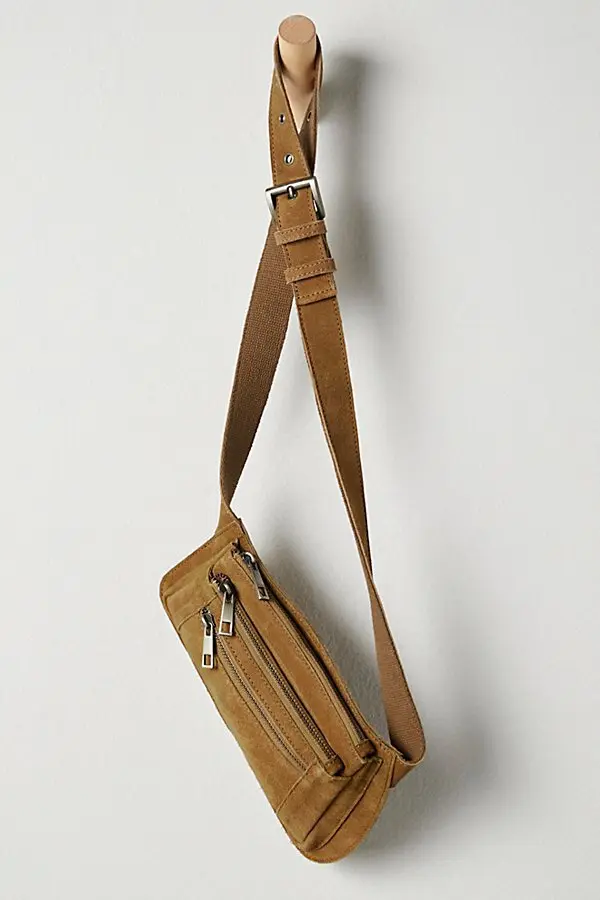 Free People Avalon Suede Sling Bag - Caramel