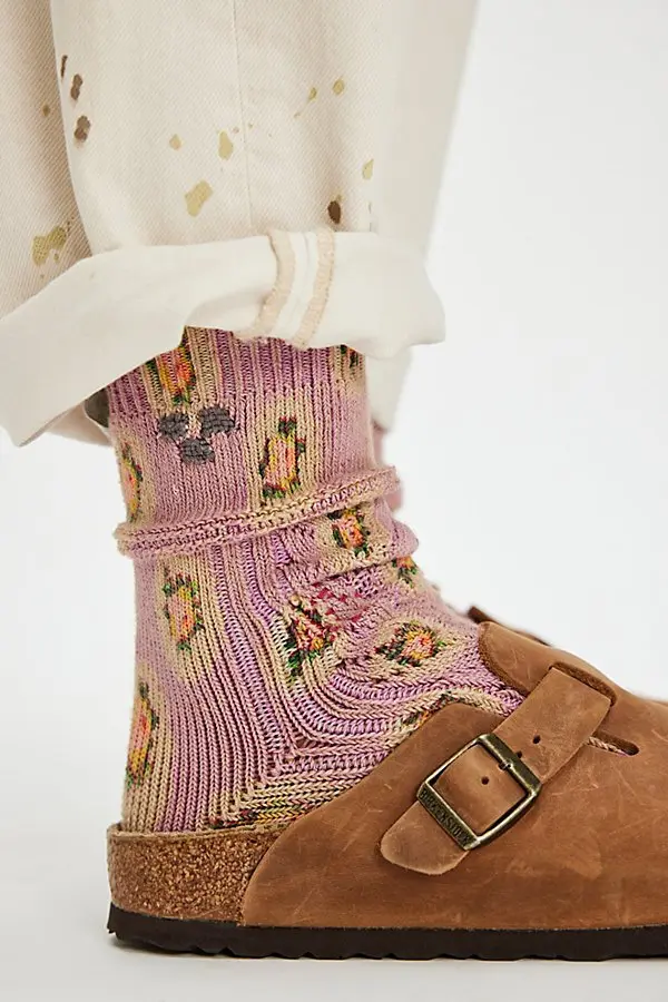 MAGNOLIA PEARL Floral Crew Socks - Avignon