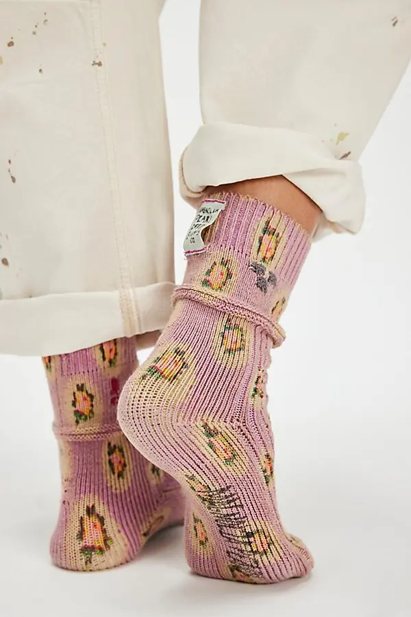 MAGNOLIA PEARL Floral Crew Socks - Avignon