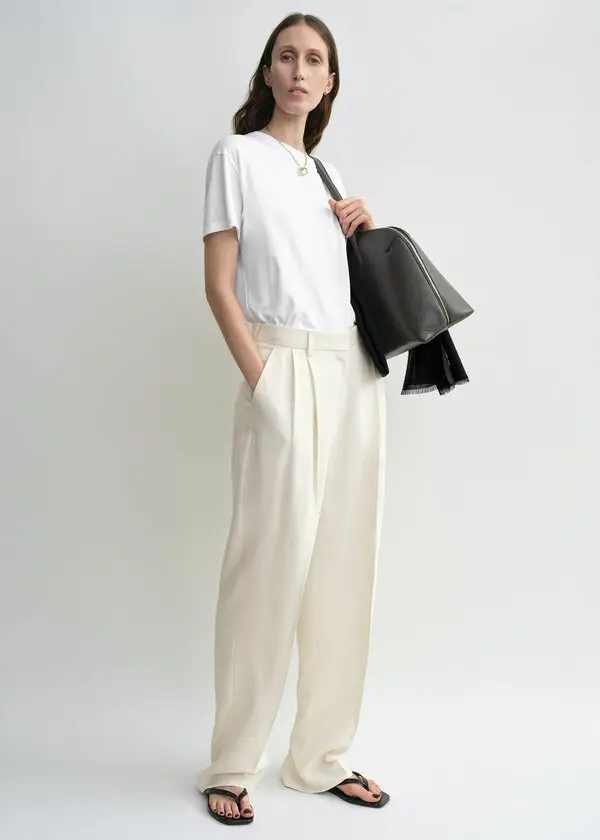 TOTEME Double-pleat Fluid Trousers - Ecru