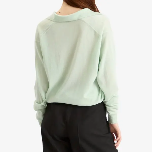 Auralee Cashmere Silk Knit Skipper Polo