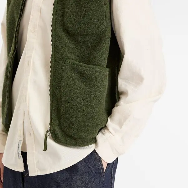 Universal Works Wool Fleece Zip Gilet Exclusive - Olive