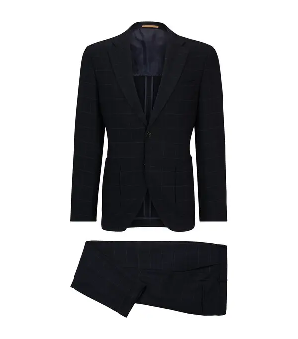 BOSS Check 2-piece Suit - Blue