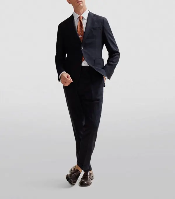 BOSS Check 2-piece Suit - Blue