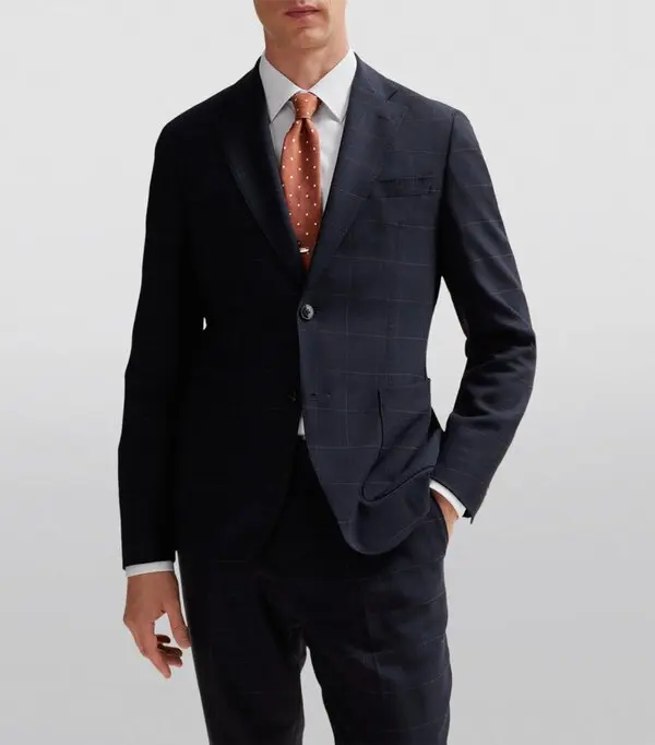 BOSS Check 2-piece Suit - Blue