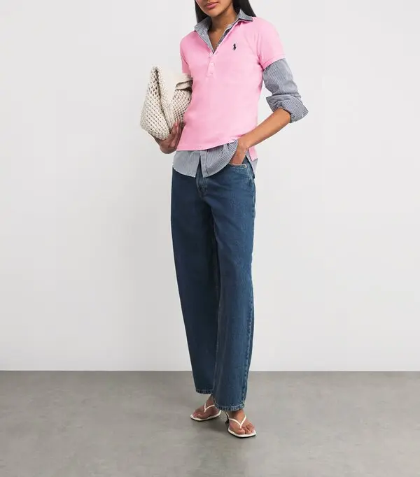 Polo Ralph Lauren Stretch-cotton Julie Polo Shirt - Pink