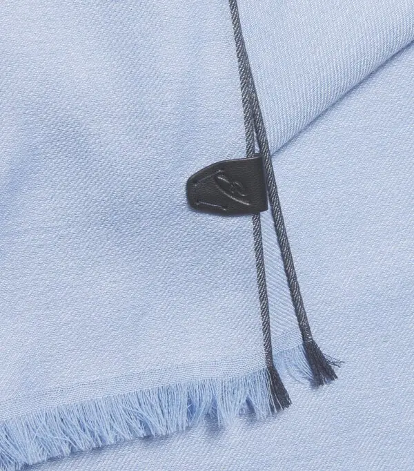 Brioni Linen-silk Logo Scarf