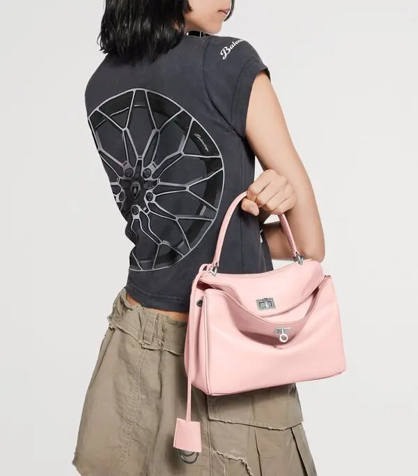 Balenciaga Mini Leather Rodeo Top-handle Bag - Pink