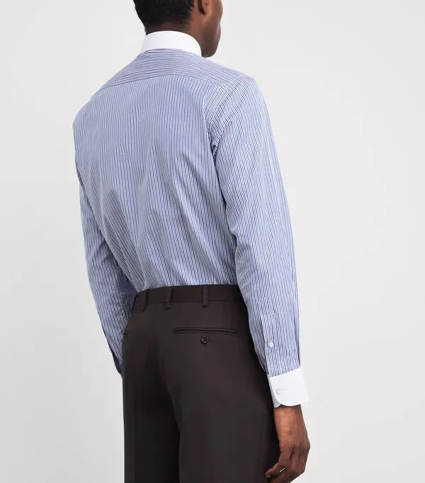 Brioni Cotton Stripe Shirt - Blue