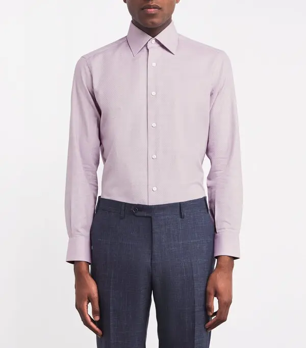 Brioni Cotton Micro-houndstooth Shirt