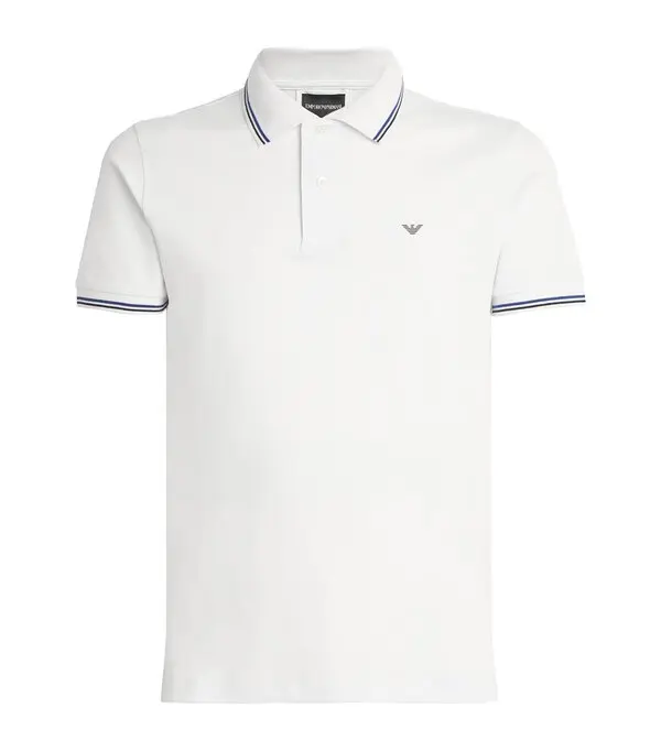 Emporio Armani Cotton Logo Polo Shirt - White