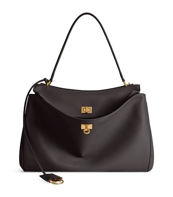 Balenciaga Medium Leather Rodeo Top-handle Bag - Brown
