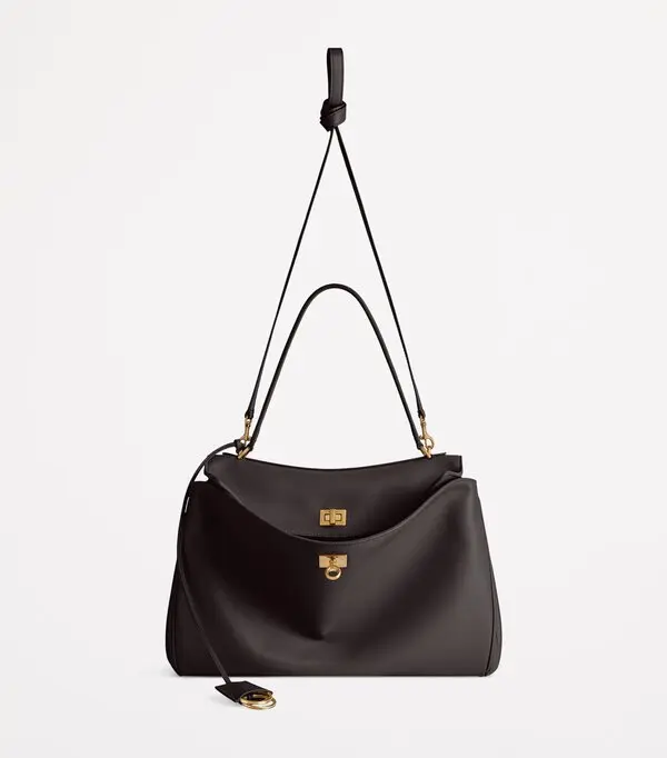 Balenciaga Medium Leather Rodeo Top-handle Bag - Brown