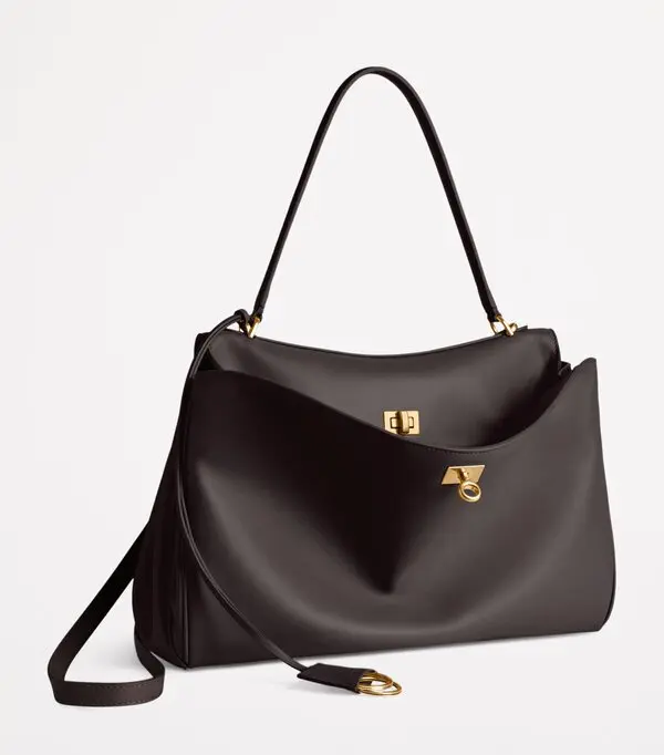 Balenciaga Medium Leather Rodeo Top-handle Bag - Brown