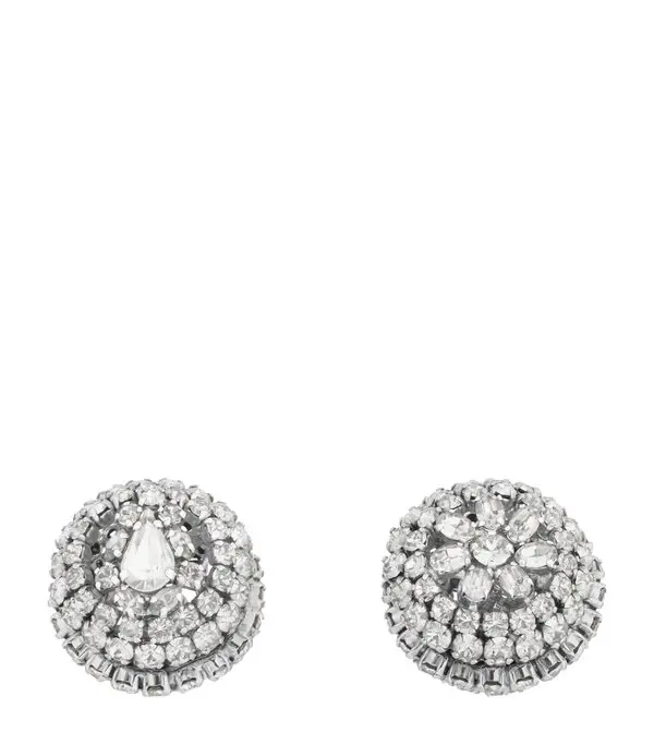 Balenciaga Palazzo Rhinestone Earrings - Grey
